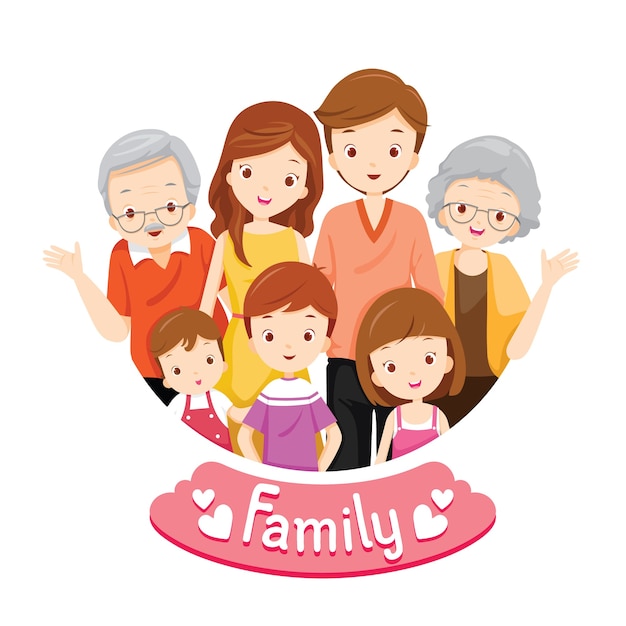 Premium Vector | Big happy family portrait Premium Vector | Big happy family portrait