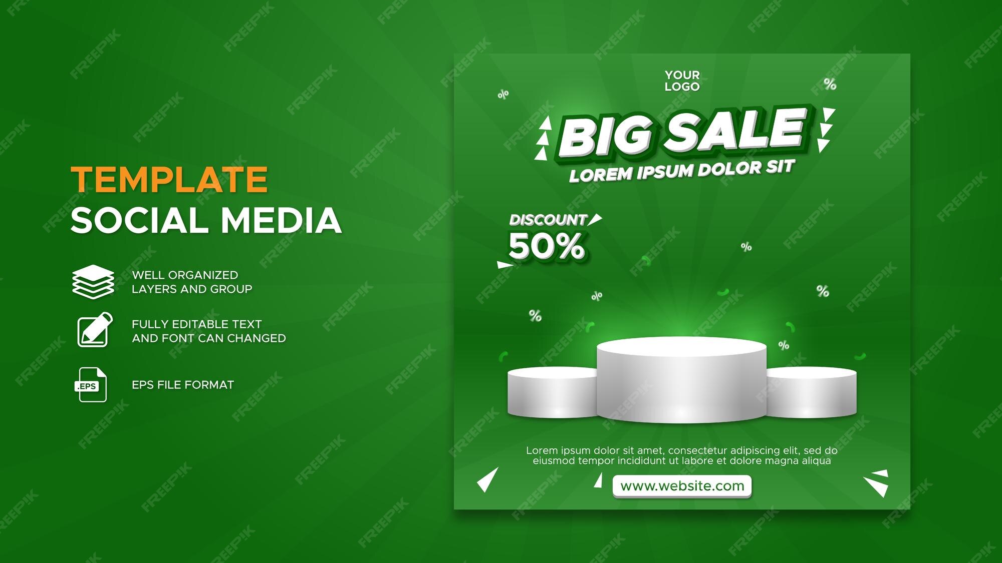 Premium Vector Big Sale Promotion Design Template For Social Media