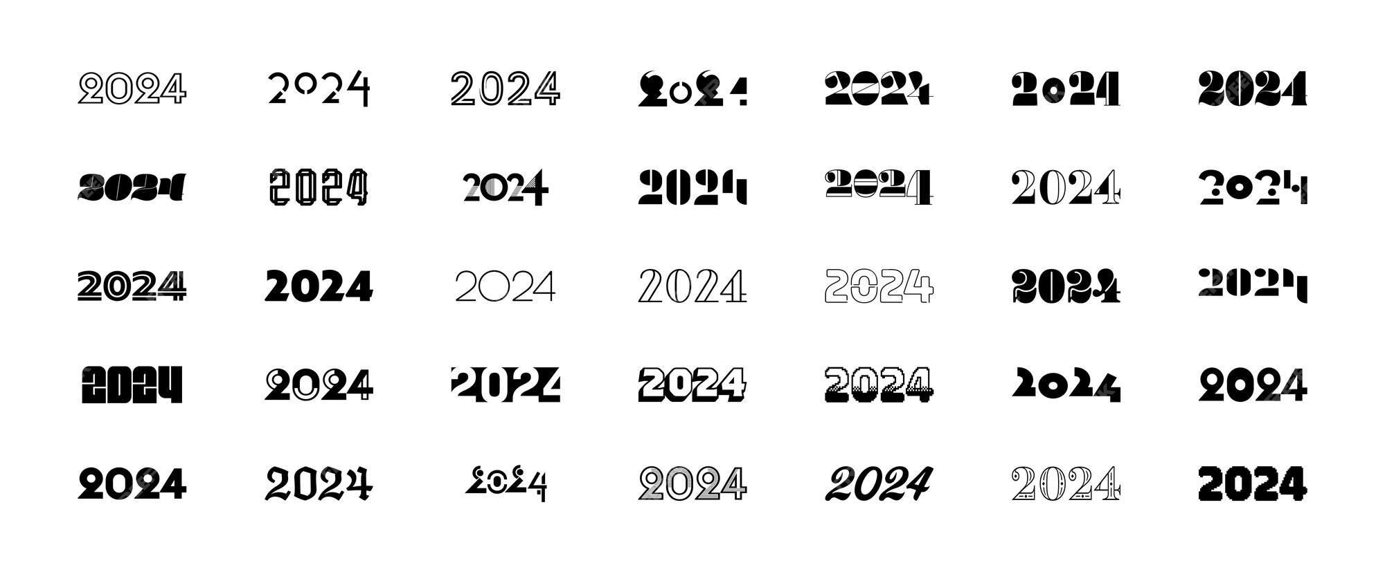 Premium Vector | Big set 2024 Premium Vector | Big set 2024
