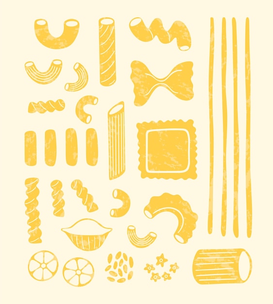Premium Vector | Big set of Italian pasta. Different types of Italian ... Premium Vector | Big set of Italian pasta. Different types of Italian ...