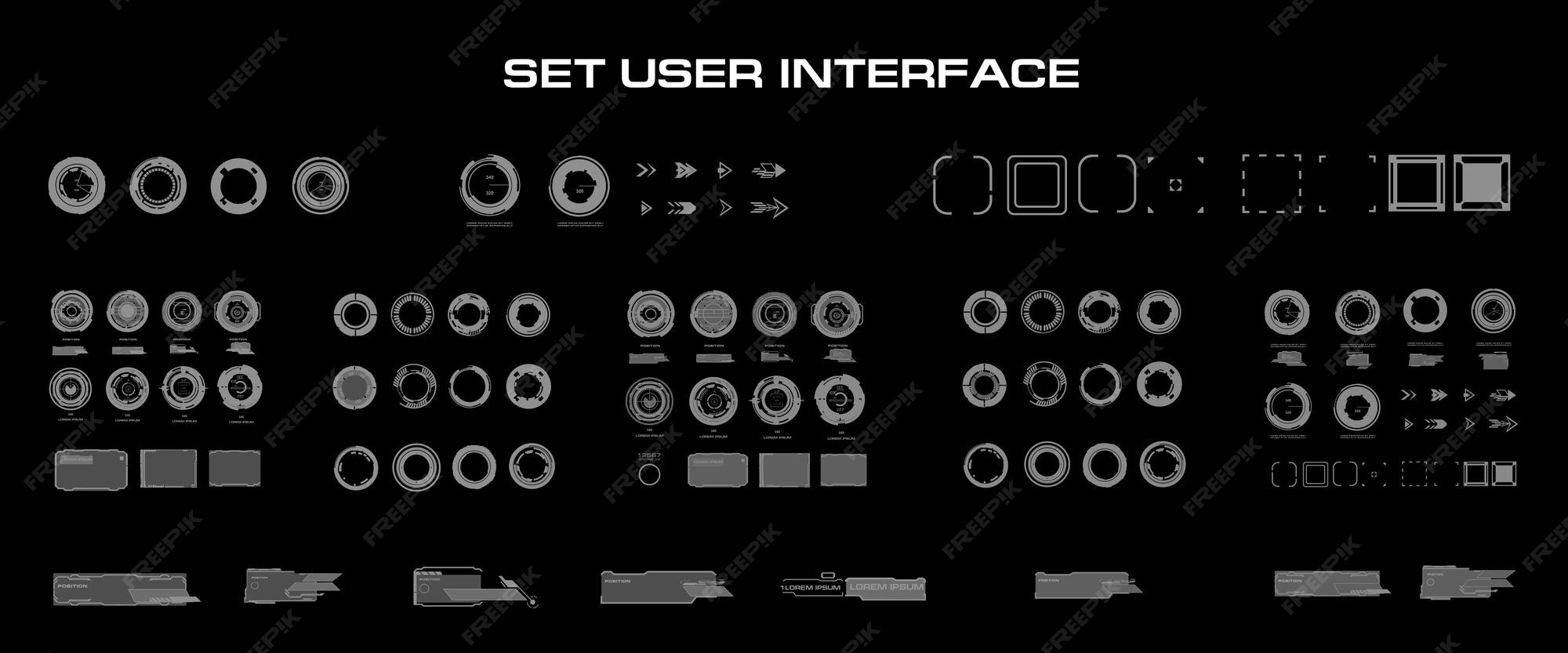 Premium Vector | Big set vector elements for graphical user interface dialog frames with ...