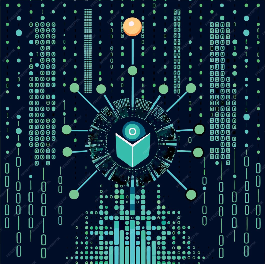 Binary code pattern digital technology background abstract matrix programming computer code ...