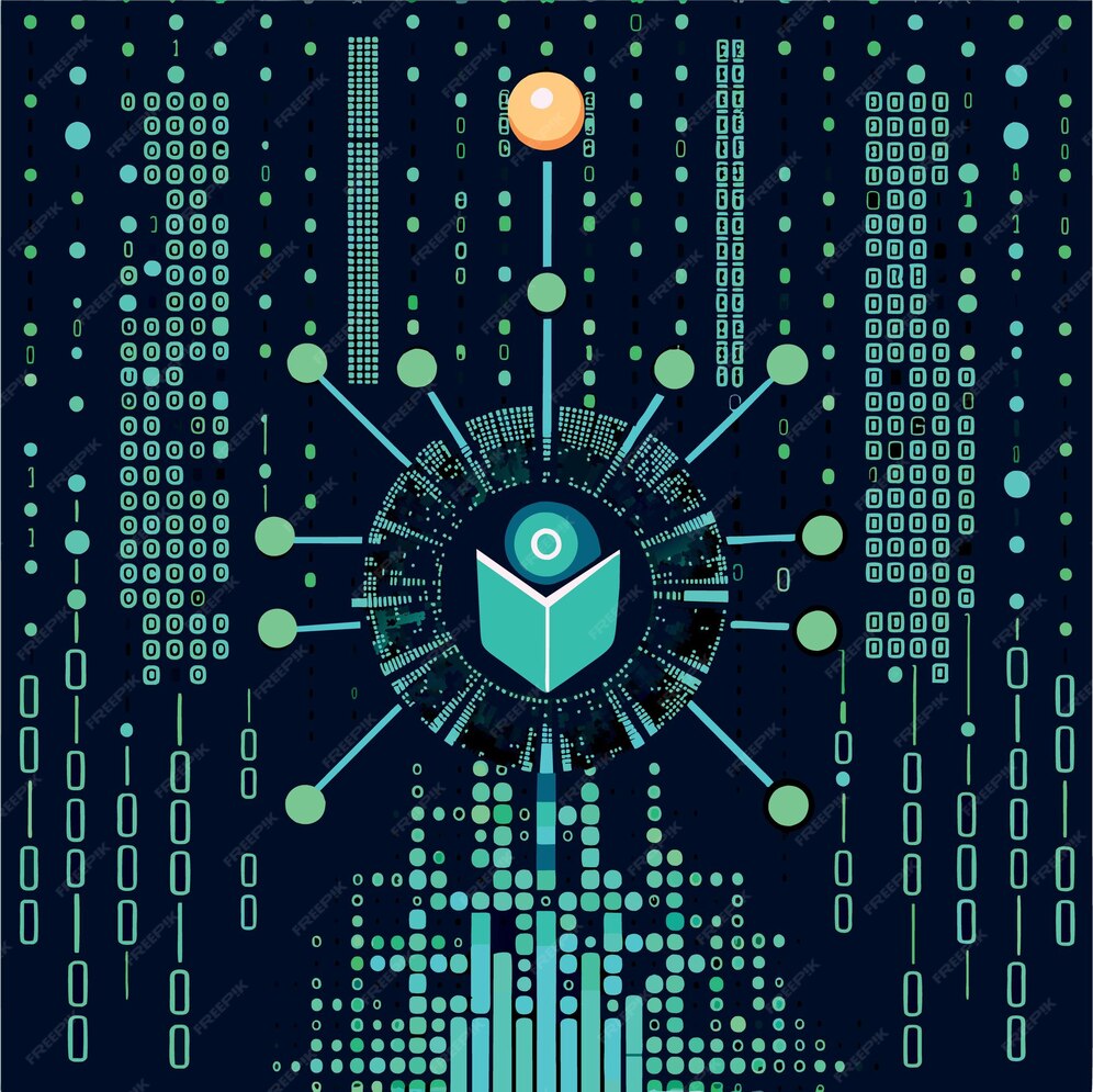 Binary code pattern digital technology background abstract matrix programming computer code ...