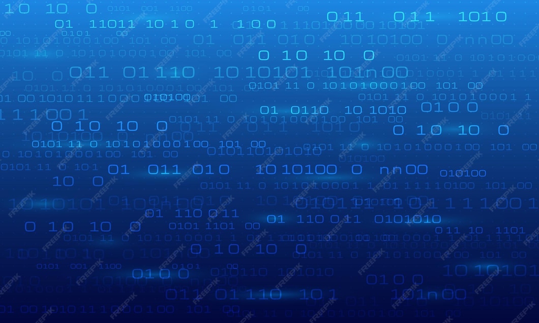 Premium Vector | Binary code software programming digital technology blue background hacker code ...