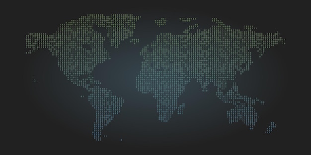 Binary World Map Vectors & Illustrations for Free Download | Freepik