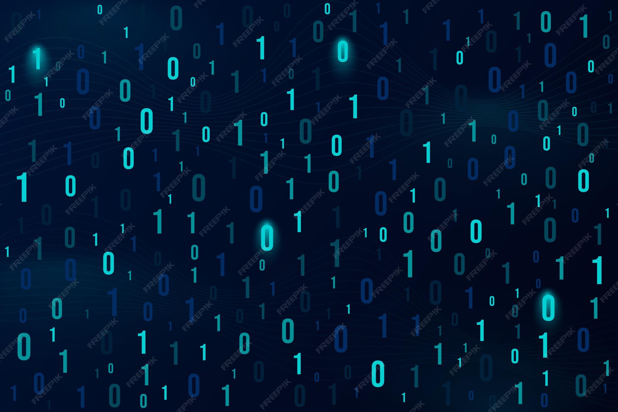 Premium Vector | Binary number blockchain random pattern on dark blue ...