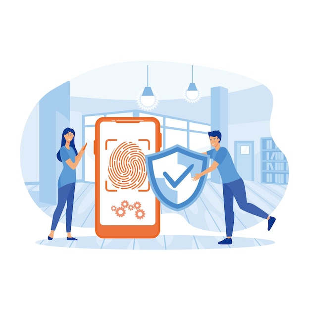 Premium Vector | Biometric authentication concept flat vector modern ... Premium Vector | Biometric authentication concept flat vector modern ...