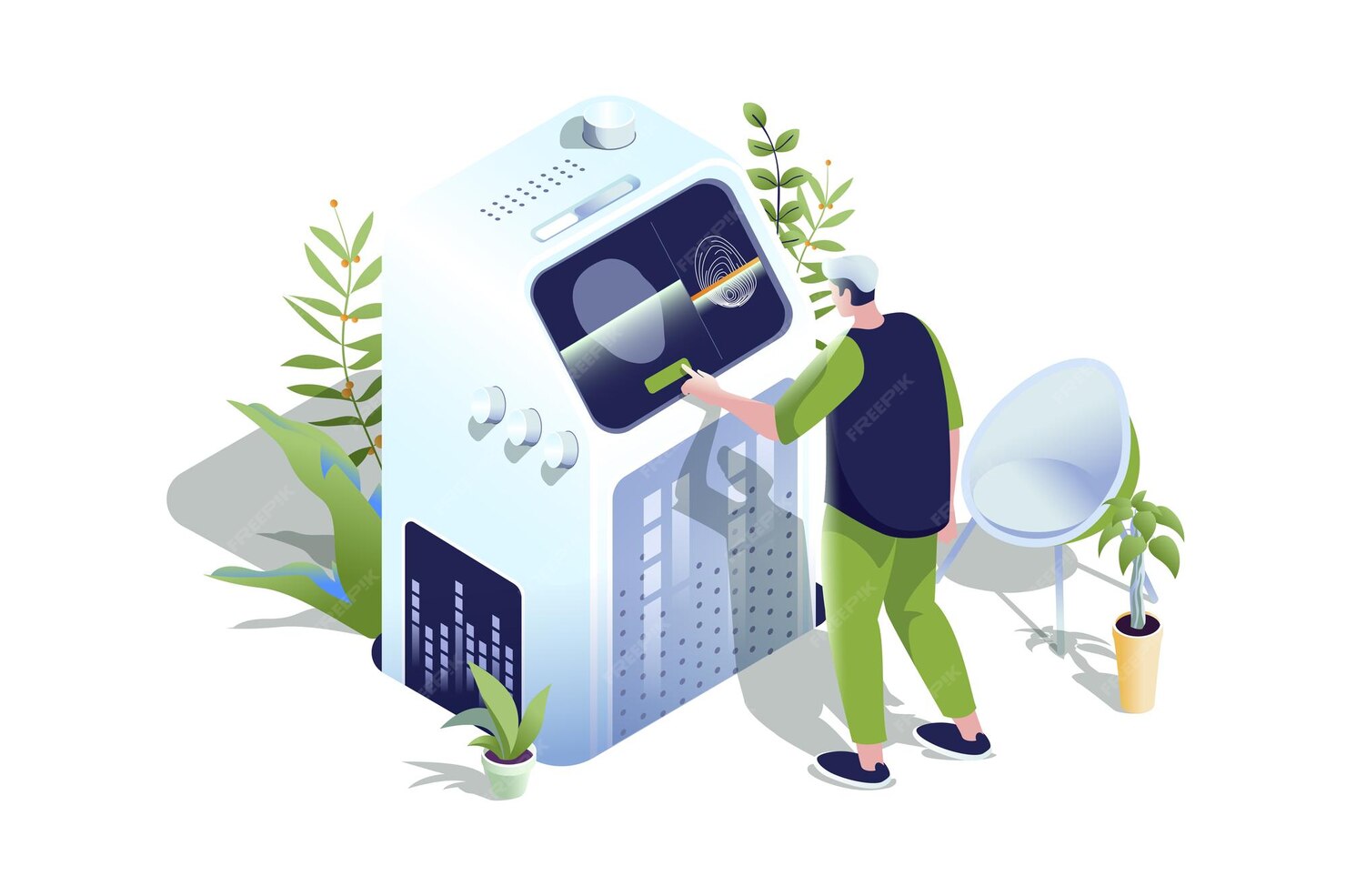 Premium Vector Biometric Control Web Concept In 3d Isometric Design