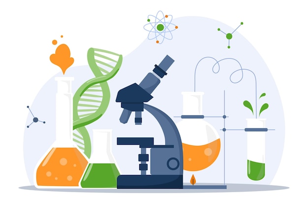 Premium Vector | Biotechnology lab concept Premium Vector | Biotechnology lab concept