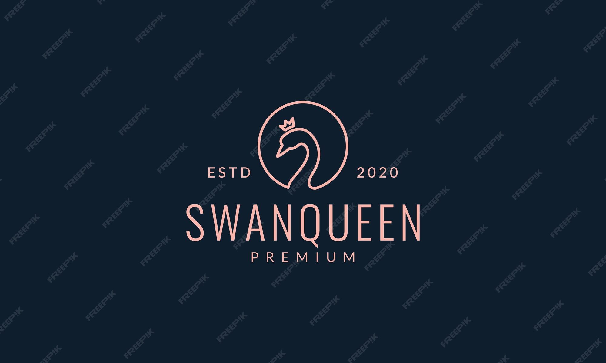 Premium Vector Bird Swan Or Goose Head Line Circle Logo Vector