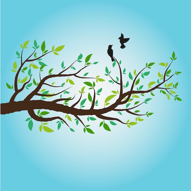 Premium Vector | Bird and tree
