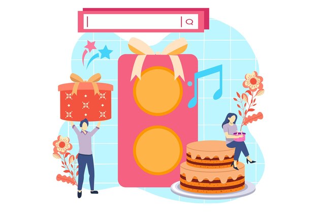 Premium Vector Birthday Party Flat Design Illustration