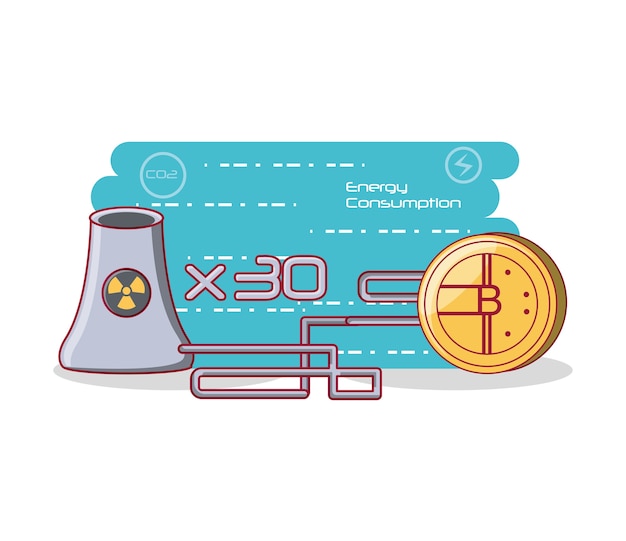 Premium Vector | Bitcoin Energy Consumption design Premium Vector | Bitcoin Energy Consumption design