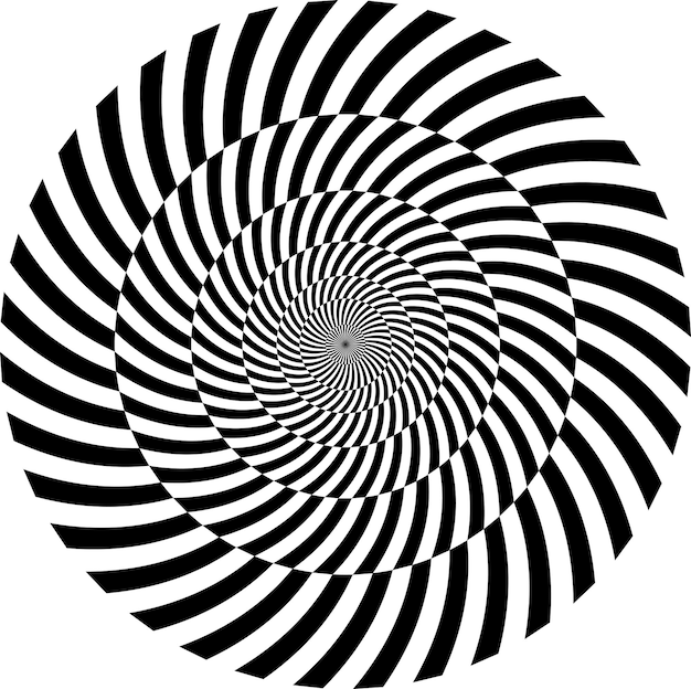 黒と白の催眠術の背景。ベクトルイラスト プレミアムベクター
