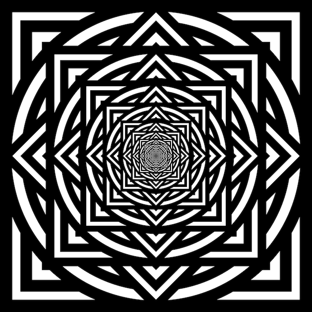 黒と白の催眠術の背景。 プレミアムベクター