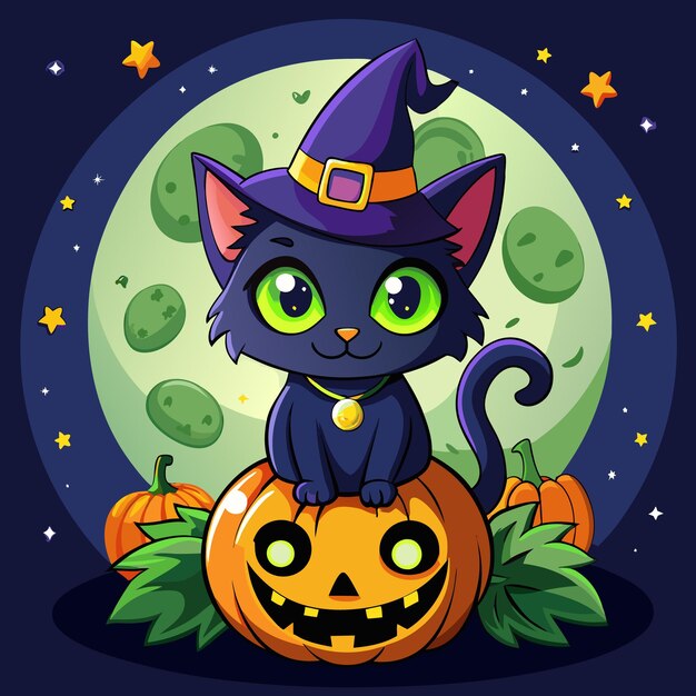 Black Cat In Halloween Costume Premium Ai Generated Vector
