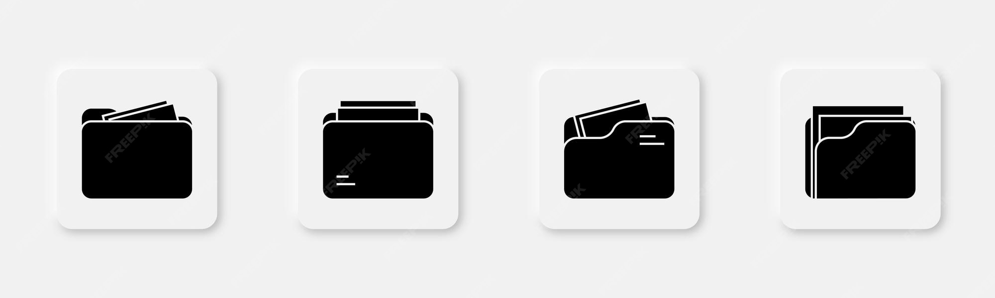 Premium Vector Black Folder Icon Computer Document File Icon In