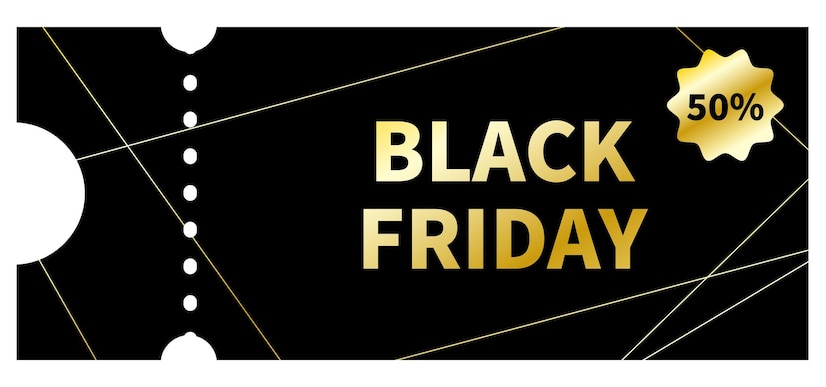 Premium Vector | Black friday sale banner in coupon type. Premium Vector | Black friday sale banner in coupon type.