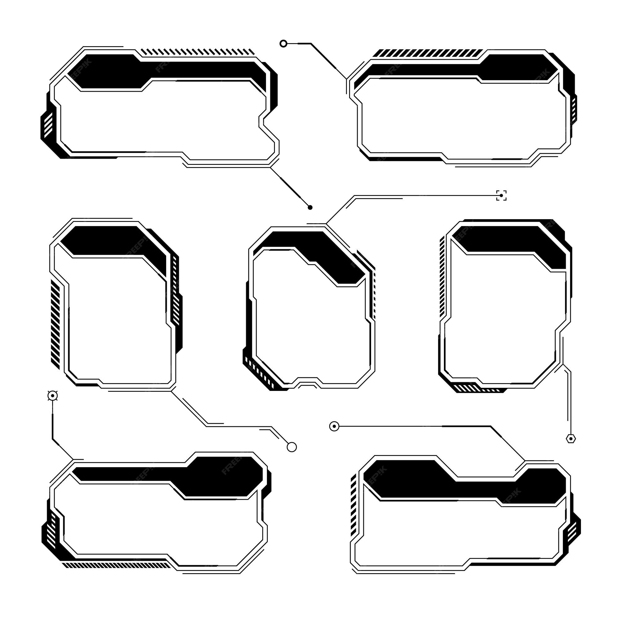 Premium Vector | Black futuristic HUD or UI elements Scifi user interface text boxes callouts ...