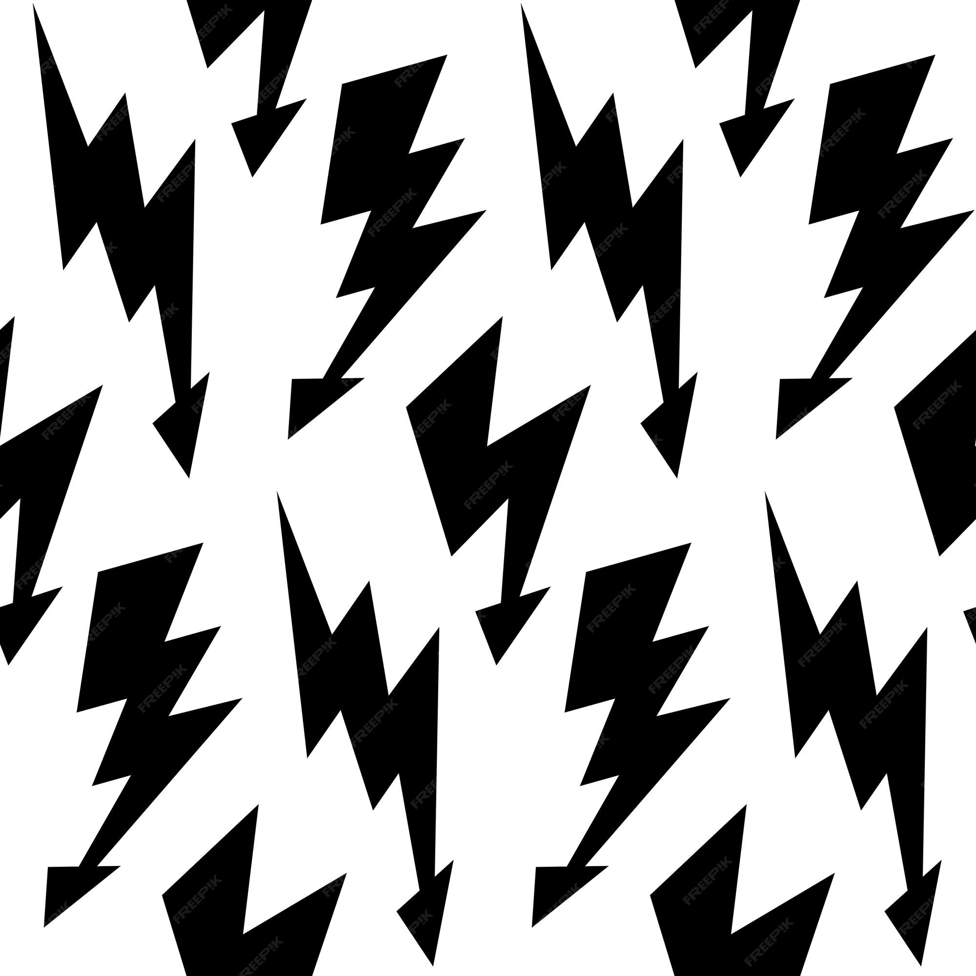Premium Vector | Black lightning bolts seamless pattern. thunderbolts ... Premium Vector | Black lightning bolts seamless pattern. thunderbolts ...