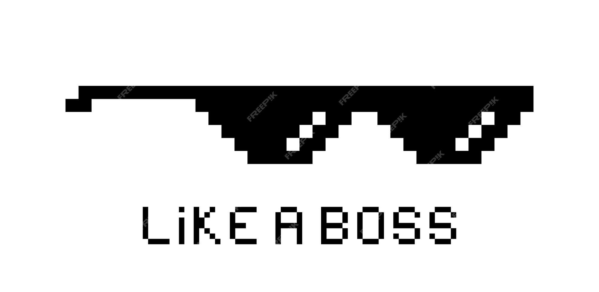 Premium Vector Black Pixel Glasses Like A Boss Meme Mafia Gangster