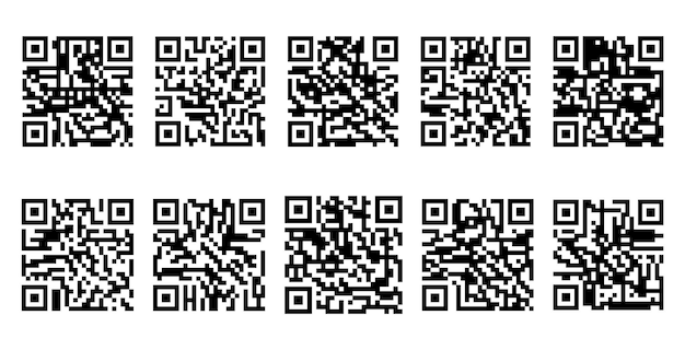 Premium Vector | Black qr code vector square icon on white background Premium Vector | Black qr code vector square icon on white background