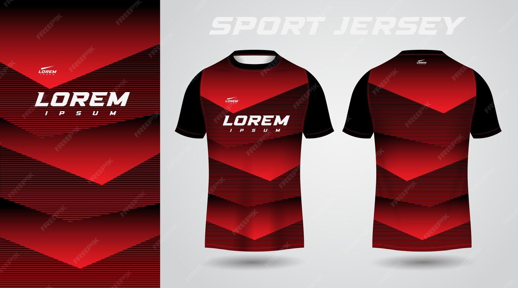 Premium Vector Black Red Shirt Sport Jersey Design