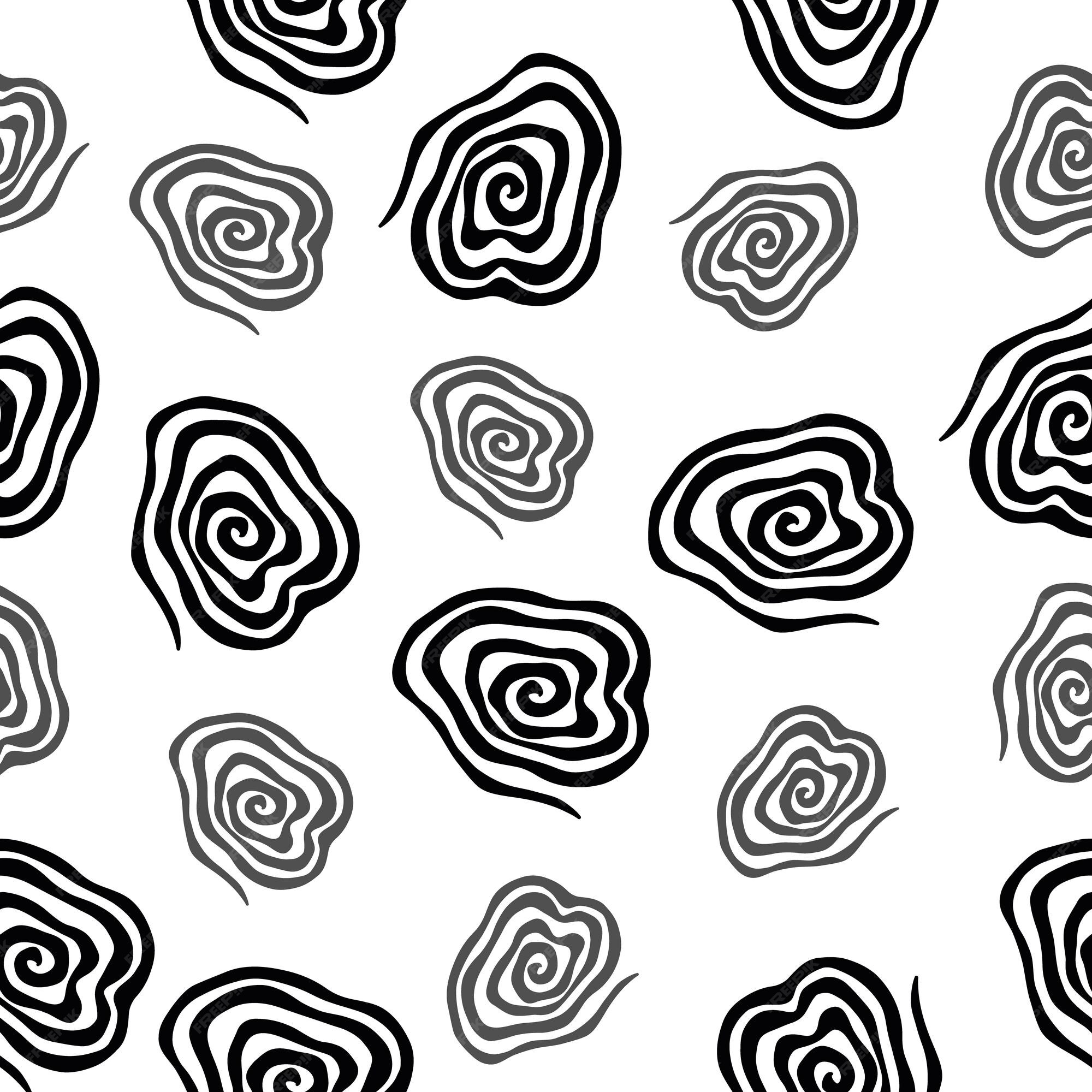 Premium Vector | Black spirals seamless pattern Premium Vector | Black spirals seamless pattern
