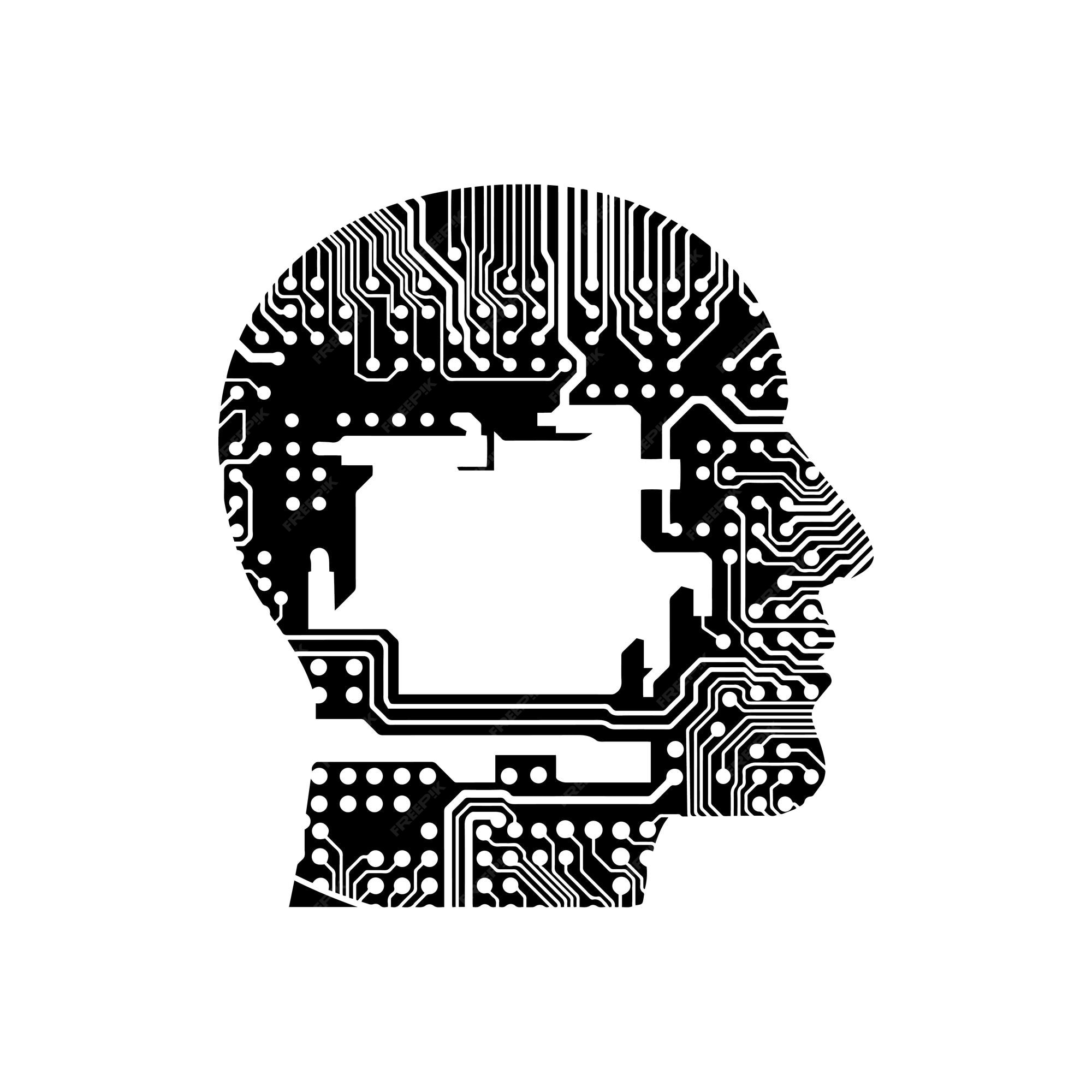 Premium Vector | Black and white artificial intelligence program vector ... Premium Vector | Black and white artificial intelligence program vector ...
