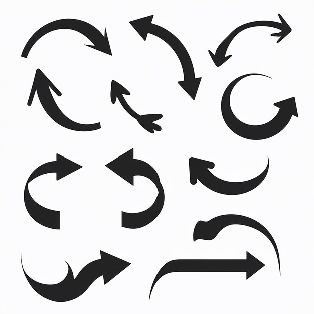 Premium Vector A Black And White Drawing Of A Circle With Arrows Pointing To The Right