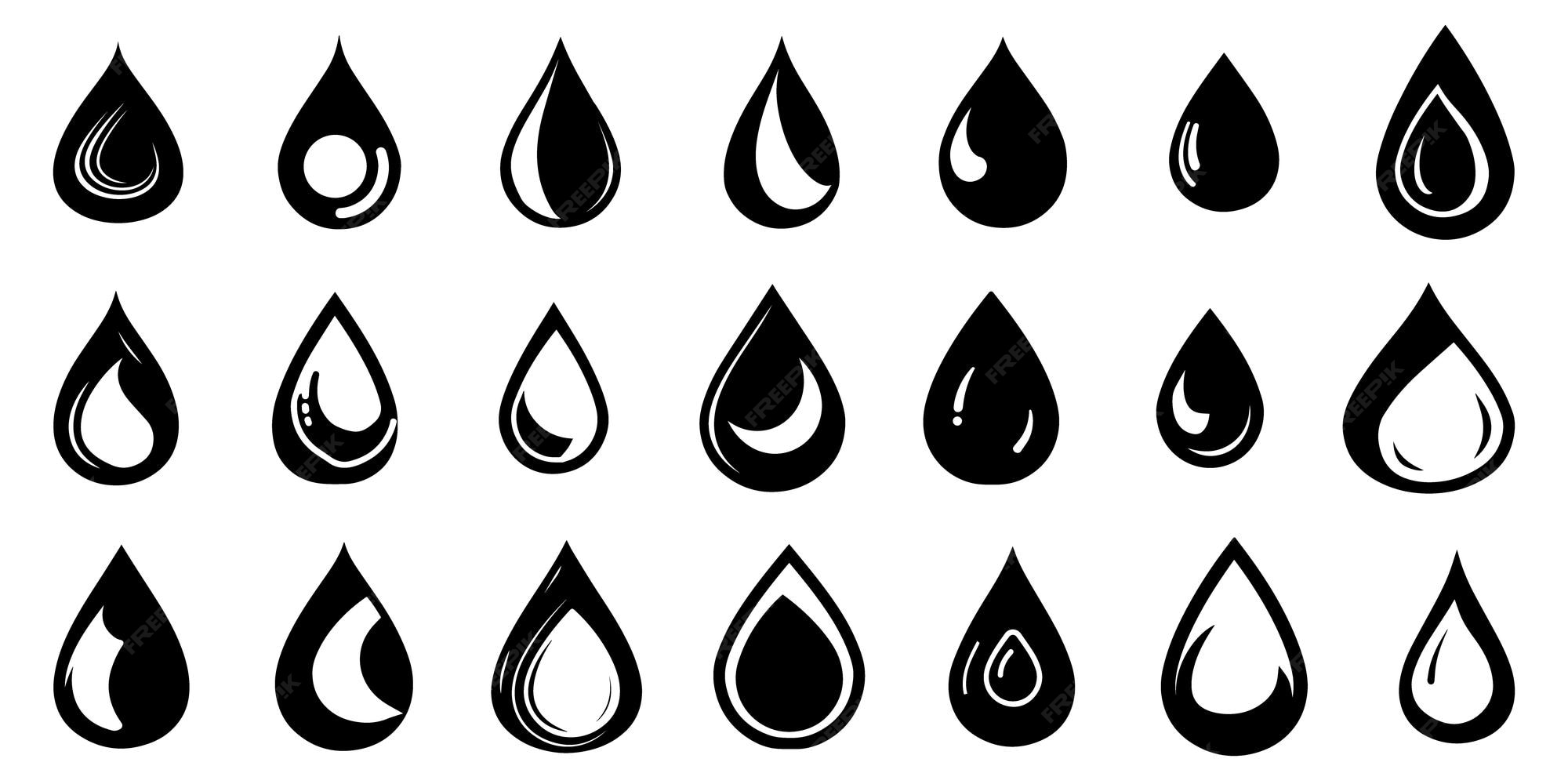 Premium Vector | Black and white set of vector black drop icon on white ... Premium Vector | Black and white set of vector black drop icon on white ...