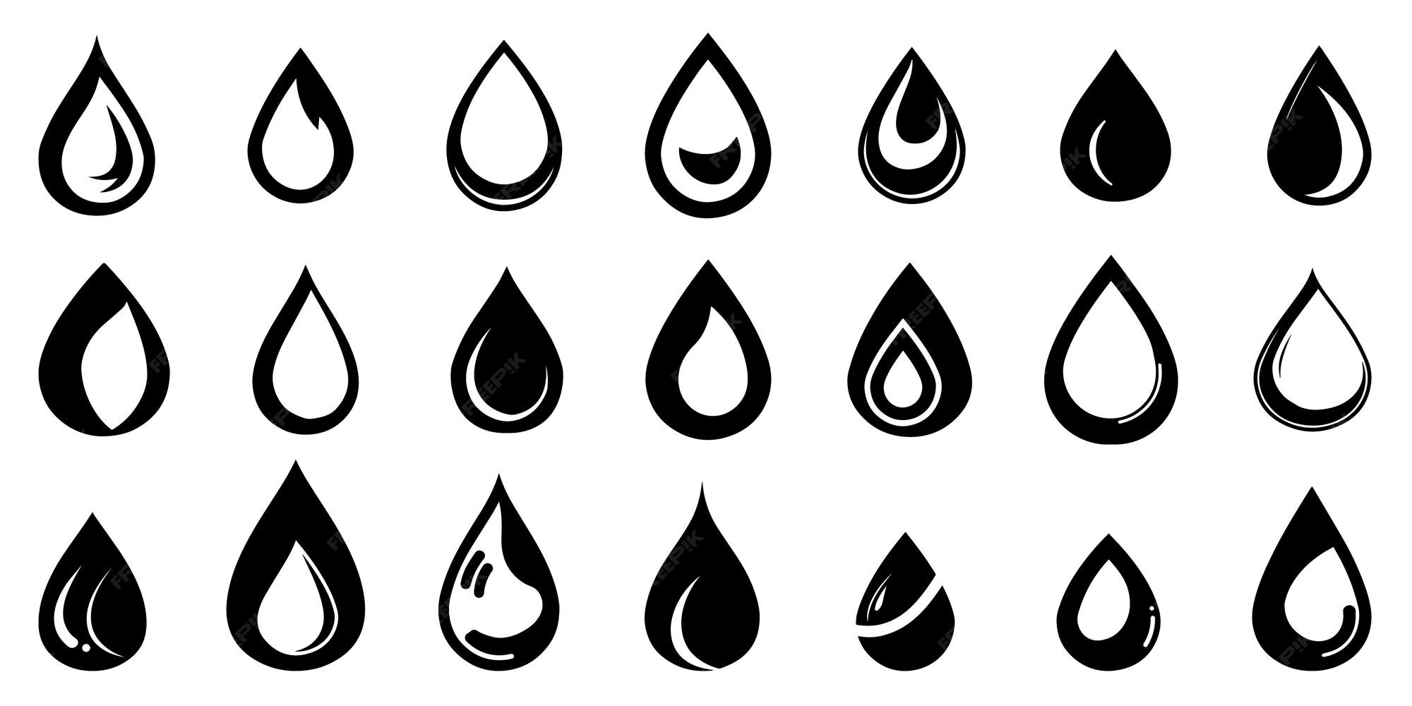 Premium Vector | Black and white set of Vector black drop icon on white ... Premium Vector | Black and white set of Vector black drop icon on white ...