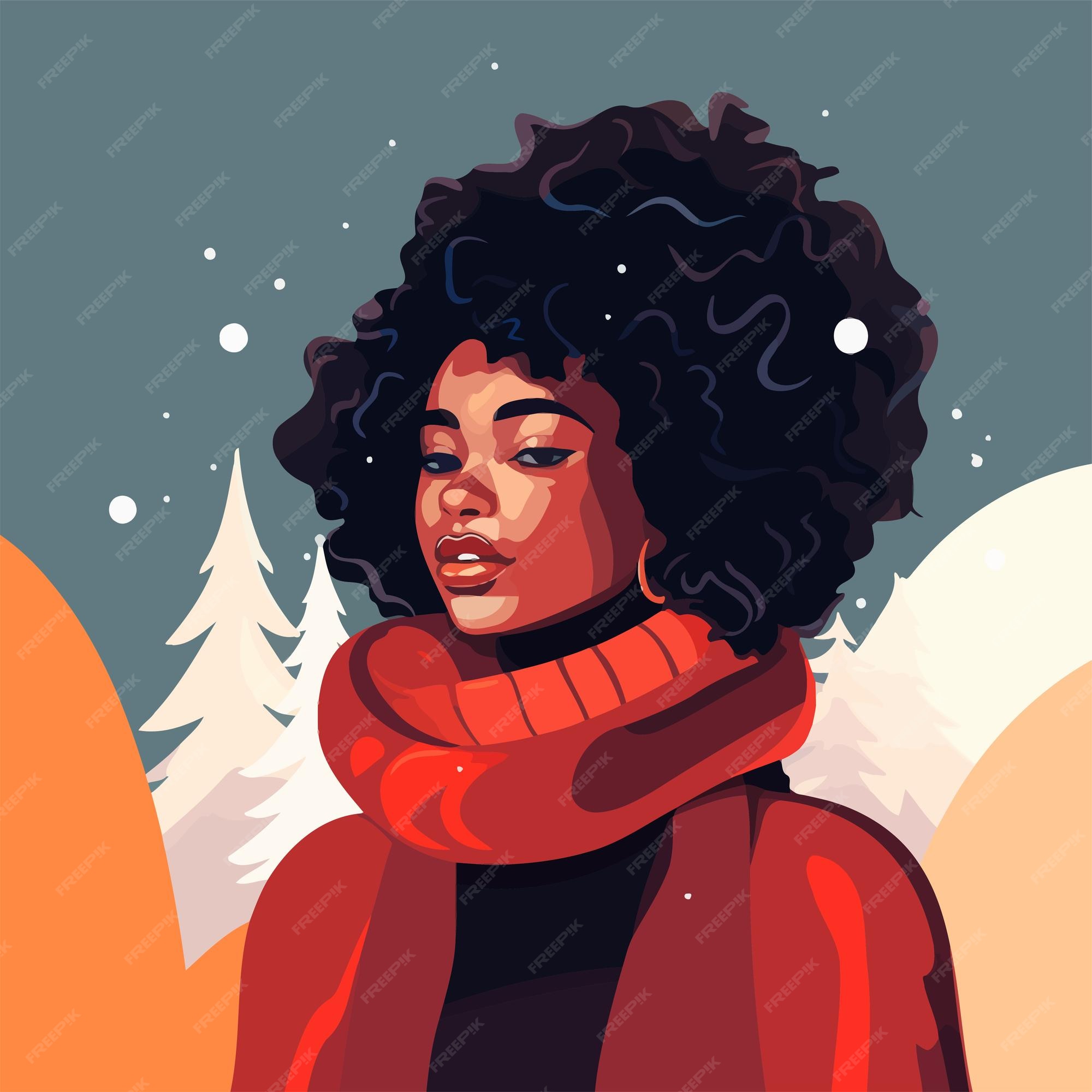 Premium Vector | Black woman portrait vector illustration Premium Vector | Black woman portrait vector illustration