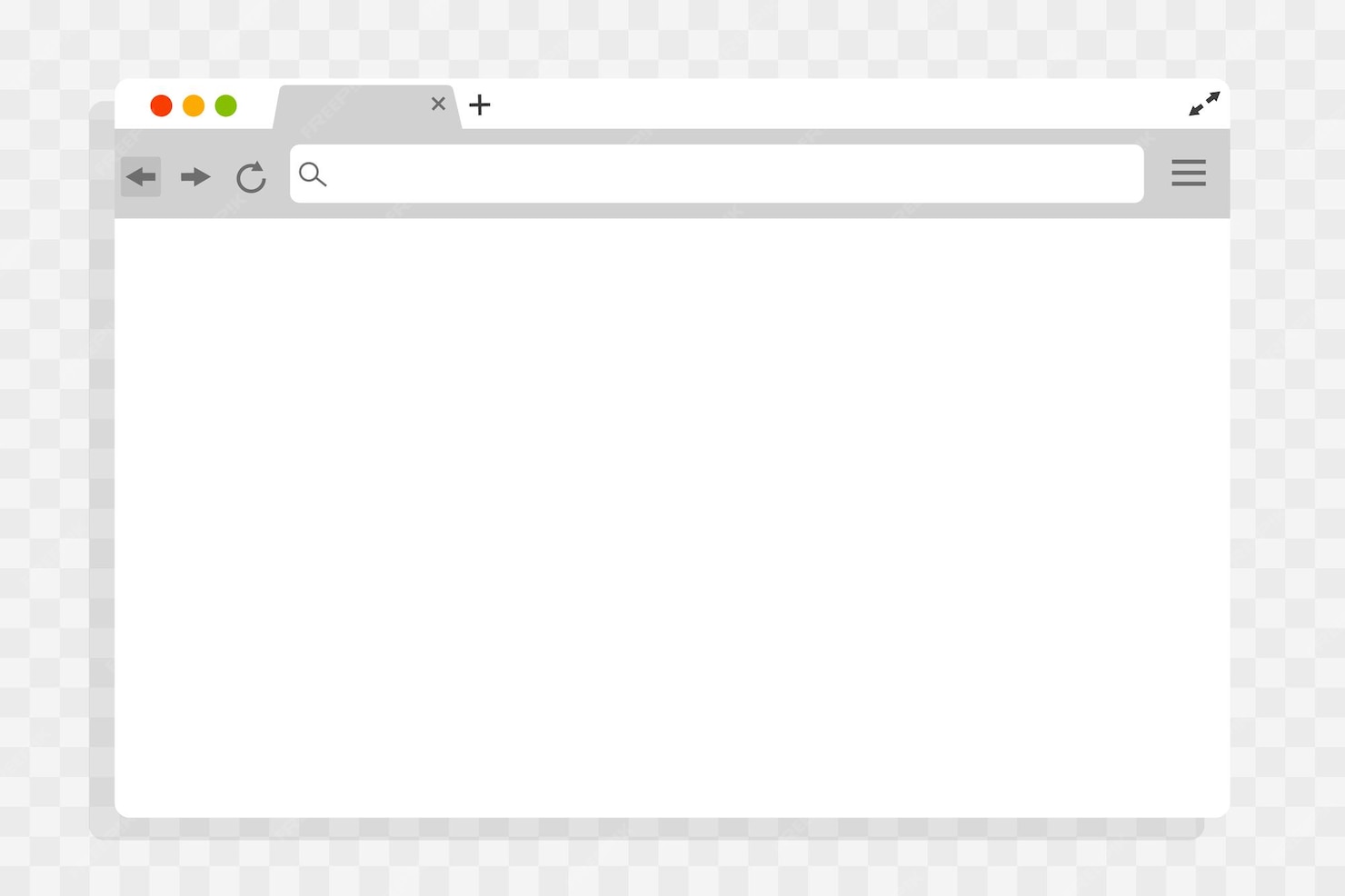 Blank browser window. simple web browser window vector. internet empty page concept. empty web ...