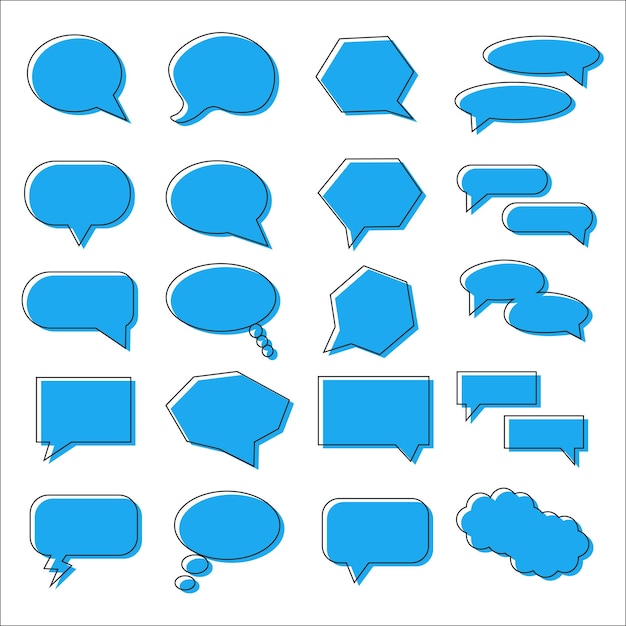 Premium Vector | Blank Empty Speech Bubbles Vector Illustration Premium Vector | Blank Empty Speech Bubbles Vector Illustration