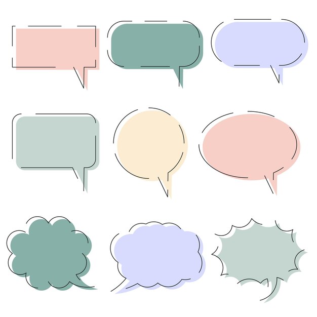 Premium Vector | Blank Empty Speech Bubbles Vector Illustration Premium Vector | Blank Empty Speech Bubbles Vector Illustration