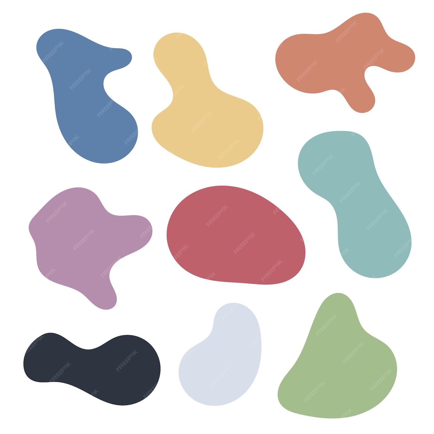 Premium Vector | Blobs collection. set of isolated abstract shape with dynamic color. background ...
