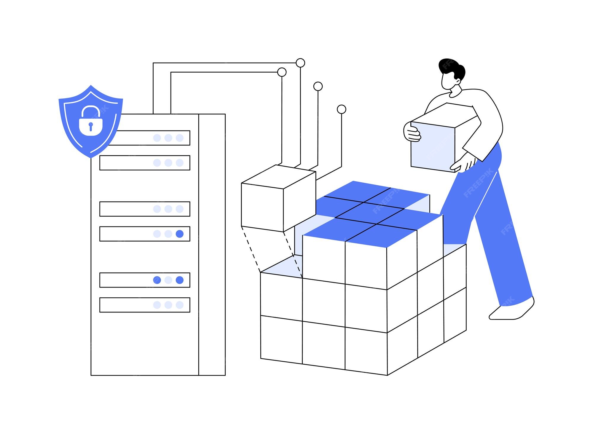 Premium Vector Blockchain Cybersecurity Abstract Concept Vector