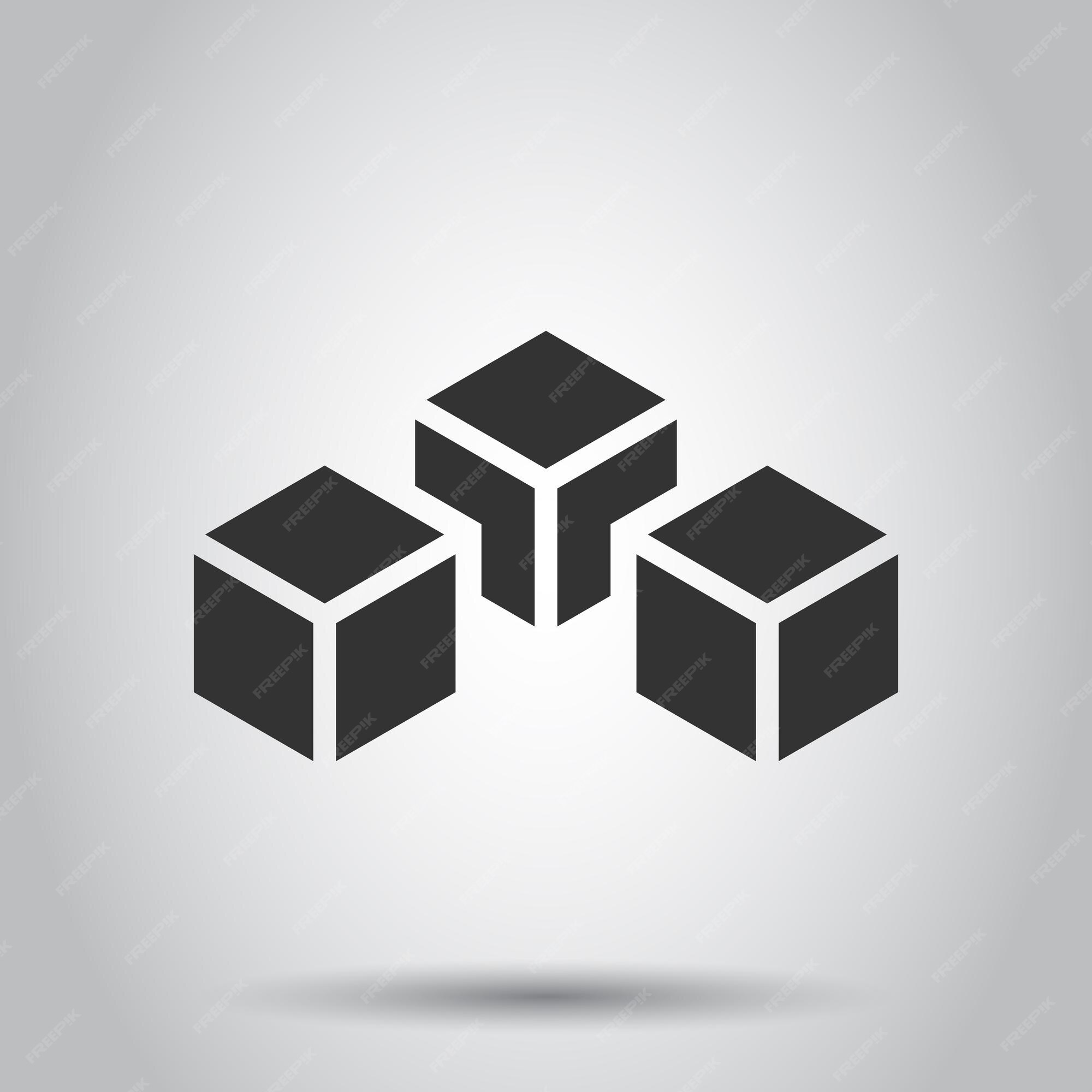 Premium Vector Blockchain Technology Vector Icon In Flat Style Cryptography Cube Block