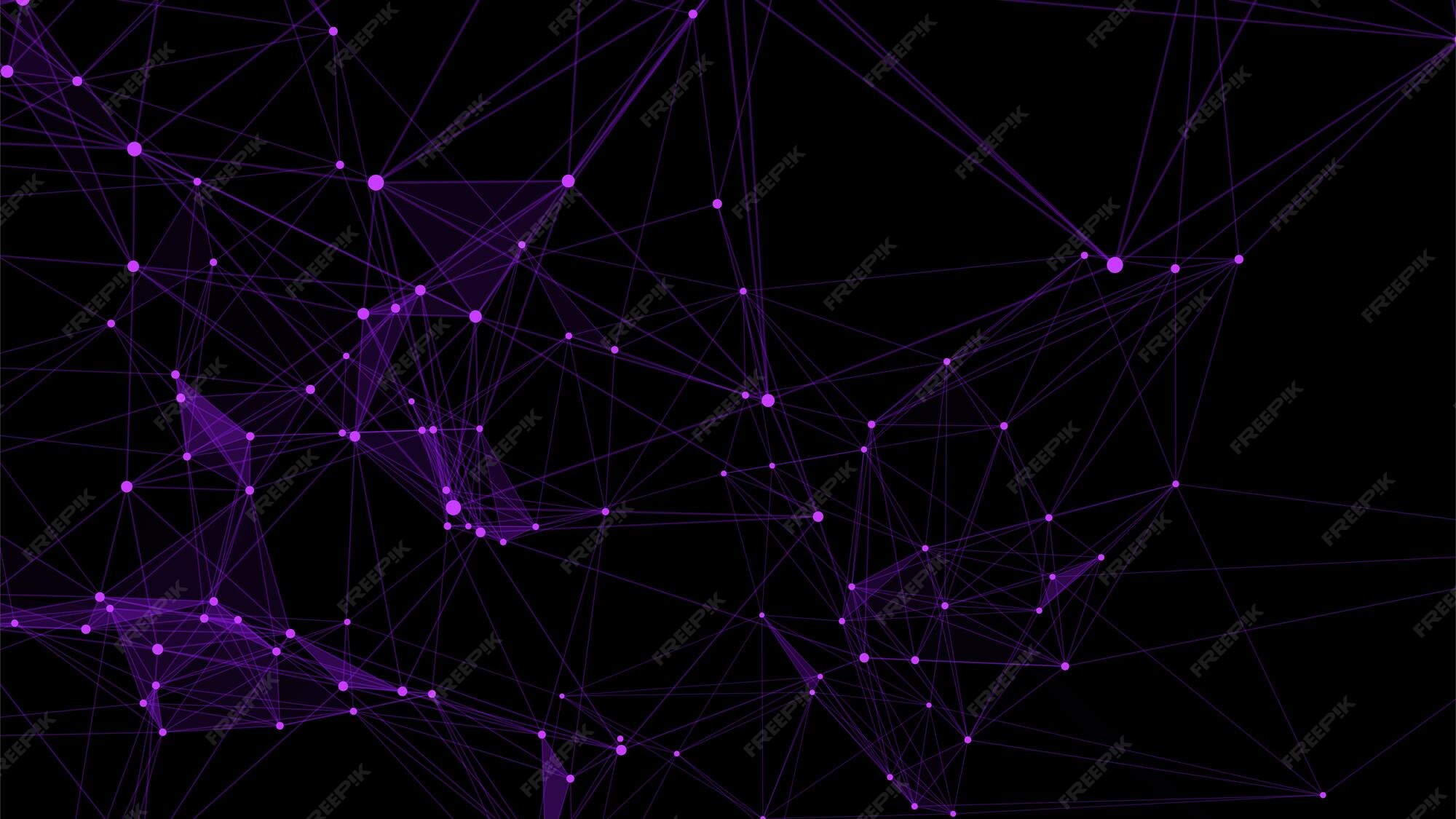 Premium Vector Blue Abstract Background With Connection Lines Dots And Triangles Technology