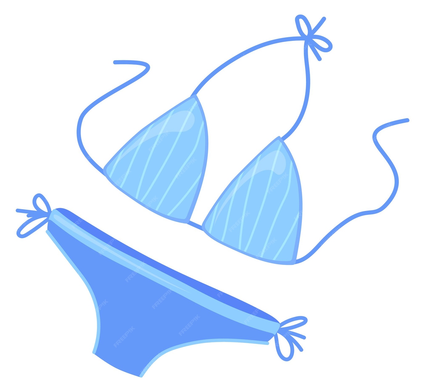Premium Vector Blue Bikini Cartoon Icon Female Swimsuit Clothes Isolated On White Background