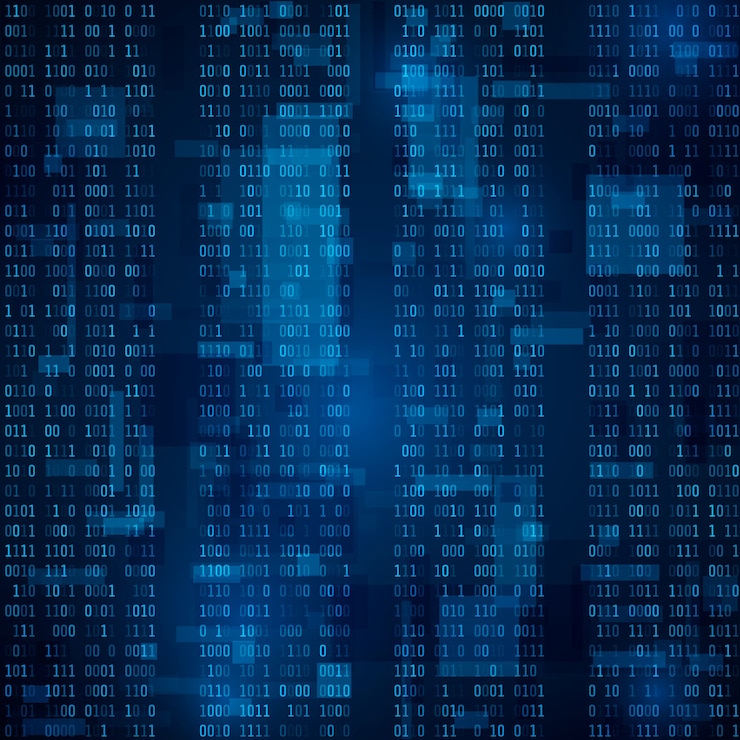 Premium Vector | Blue binary computer code. Random binary numbers. background illustration