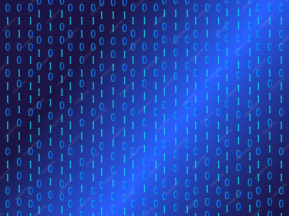 Premium Vector | Blue binary number data software programming code background random parts of ...
