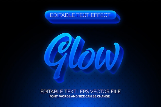 Premium Vector | Blue glow text effect Premium Vector | Blue glow text effect