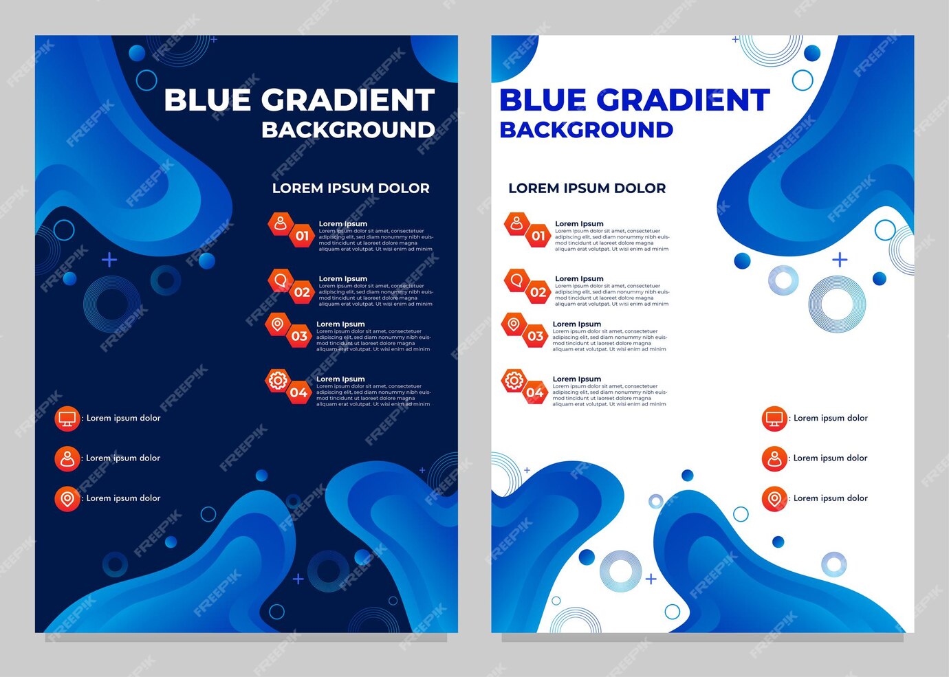 Premium Vector | Blue gradient business flyer template collection Premium Vector | Blue gradient business flyer template collection