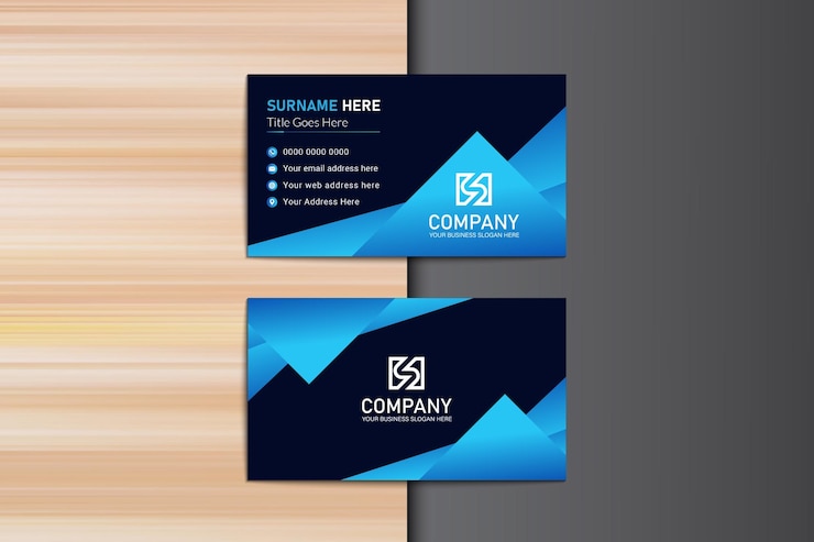 Premium Vector Blue Gradient Modern Corporate Business Card Design