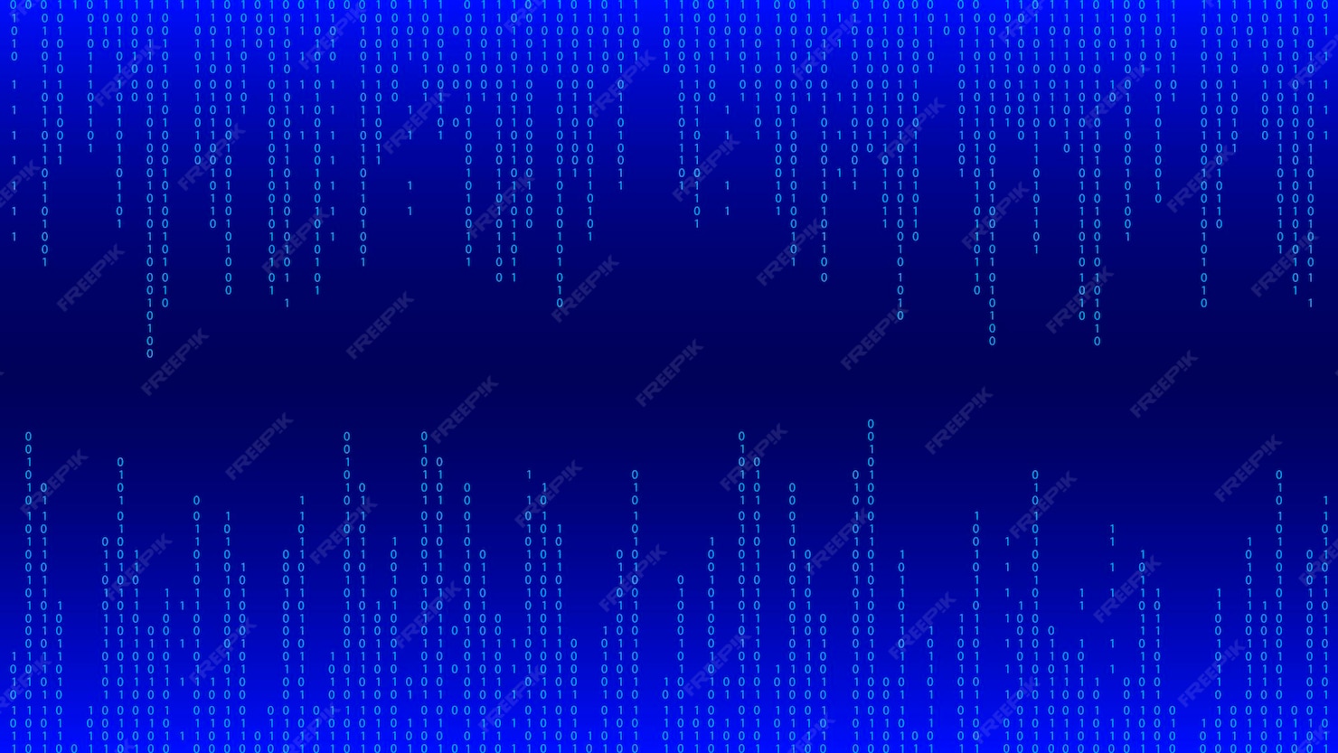 Premium Vector | Blue matrix background falling numbers on screen technology stream binary code ...