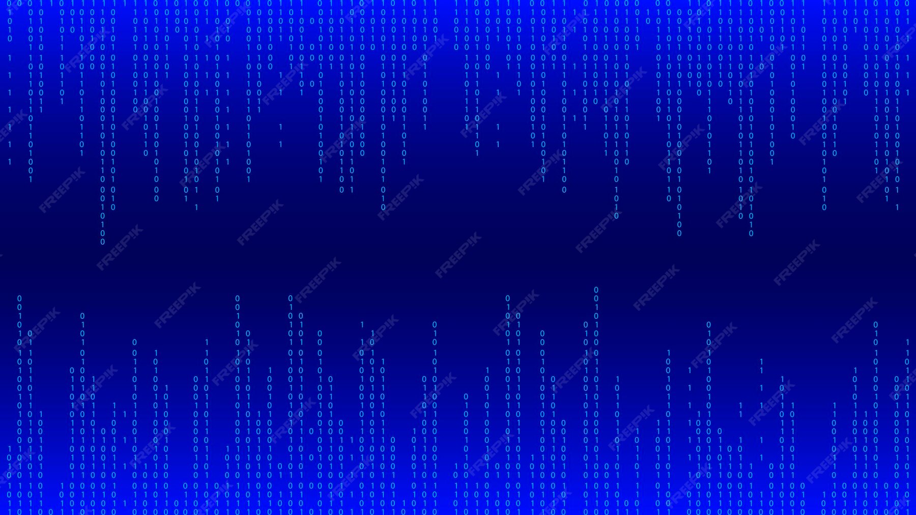Premium Vector | Blue matrix background falling numbers on screen technology stream binary code ...