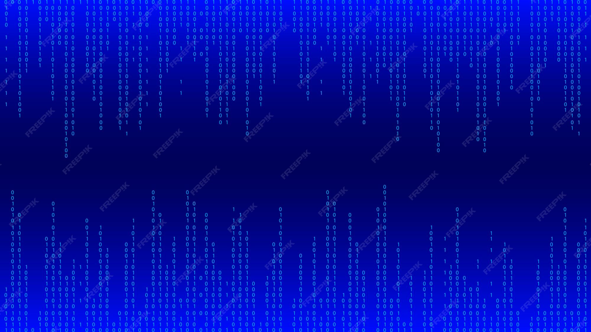 Premium Vector | Blue matrix background falling numbers on screen technology stream binary code ...