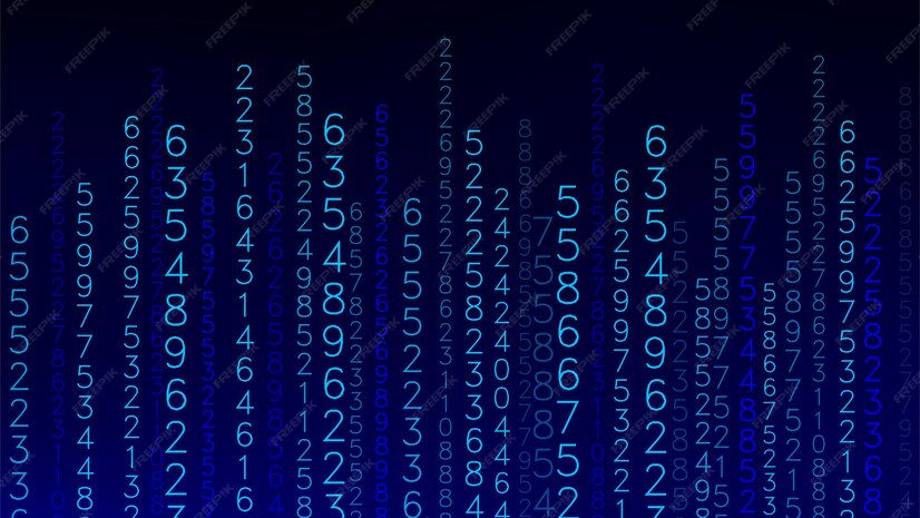 Premium Vector | Blue matrix background stream of binary code falling numbers on dark backdrop ...